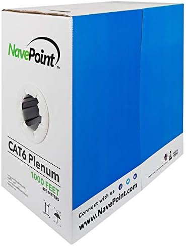 Amazon.com: NavePoint Cat6 Plenum Jacket, 1000ft, Black, Copper Clad ...