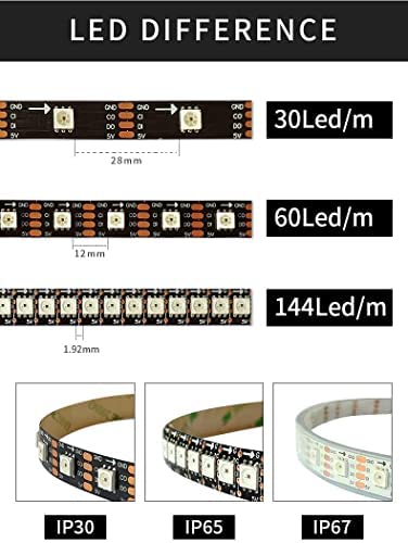 TOPXCDZ APA102 SK9822 30/60/144Leds/Pixels/m Smart RGB Led