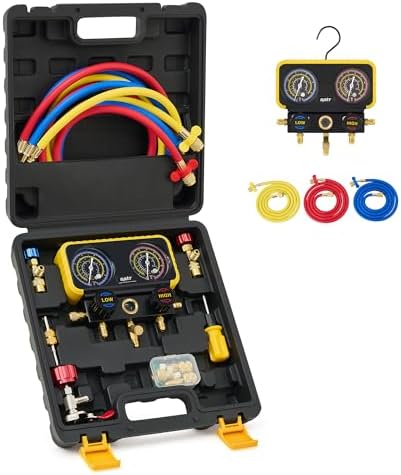 Amazon.com: Tellegloww HVAC Manifold Gauge Set for R22 R32 410A 134A ...