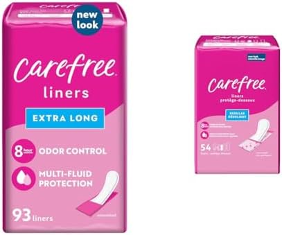 Amazon.com: Carefree Panty Liners Bundle - Extra Long Liners, 93 Count ...