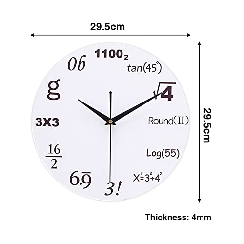 Math Wall Clock, 12 Inch Novelty Wall Clock Unique Wall Clock Math ...