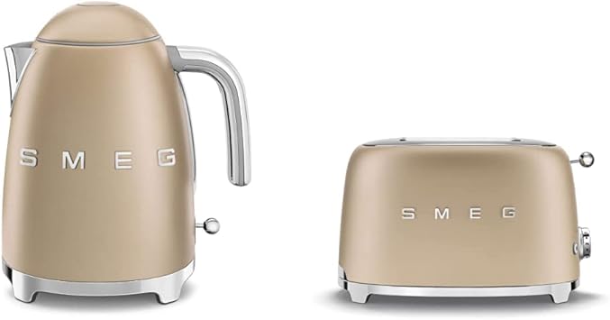 Amazon.com: Smeg Electric Kettle Matte Champagne & 2-Slice Toaster ...