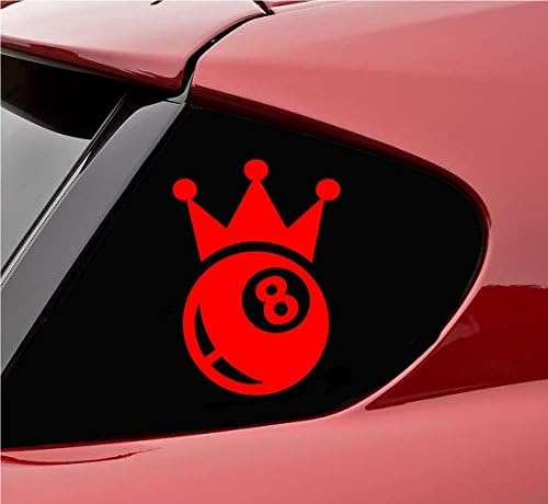 Amazon.com: Slap-Art Eight Ball Pool Crown Vinyl Decal Sticker (Red ...
