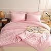 Amazon.com: TISPLR Pink Comforter Set Queen 3 Pieces Soft Bedding ...