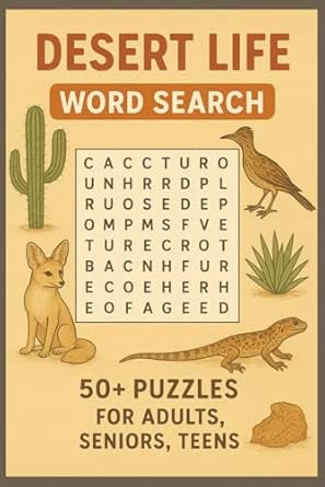 DESERT LIFE Word Search Puzzle Book: Word Searches with Easy to Read ...