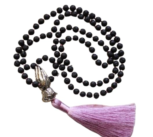 VDesign Real Jwalamukhi Mala Lava Stone Mala Japa Mala Reiki Healing ...
