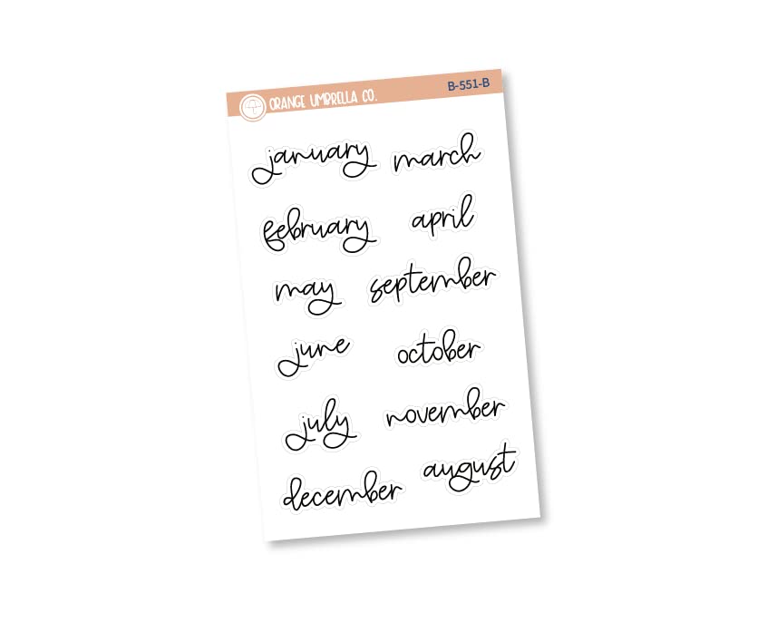 Amazon.com: Month Name Planner Stickers and Labels - 7x9 ECLP Monthly ...