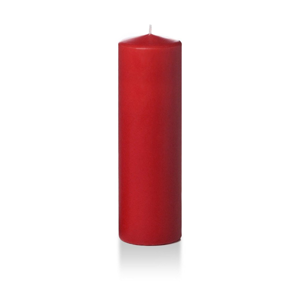 Amazon.com: yummi 3" x 10" Ruby Red Round Pillar Candles - 3 per Pack ...