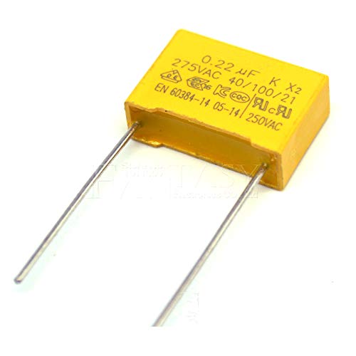 10pcs 220nF Capacitor X2 Capacitor 275VAC 220NF Pitch 15mm X2 ...