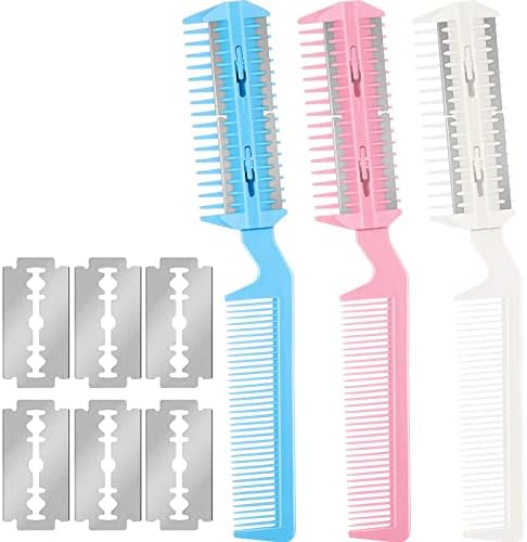 Amazon.com : 3 Pieces Razor Comb with 10 Pieces Razors, Hair Cutter ...