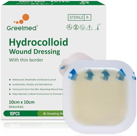 Amazon.com: Hydrocolloid Bandages 4" x 4" with Thin Border Large ...