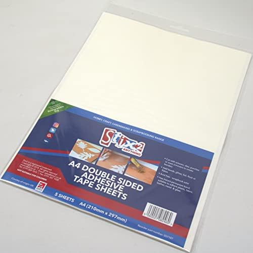 Stix2 Double Sided A4 Clear Adhesive Sheets, pack of 5 : Amazon.co.uk ...