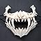 GXDJQMJ Halloween mask, Demon Samurai Half Shoumian Teeth Bones Long ...