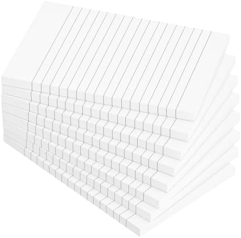 Amazon.com : Large Lined Sticky Notes, 4x6 inch White Post Notes, 8 ...