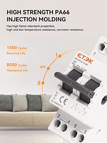 Manual Transfer Switch 40A 2P + 2P MTS AC Automatic Magnetic Switch ...