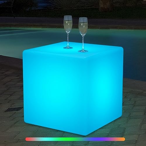 LED Light Cube 12-Inch RGB Colors Solar Cube Light with,1500mAh Battery ...