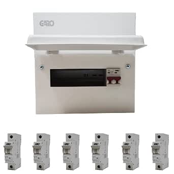 Garo Diamond Metal Clad Consumer Unit 100A Isolator 8 Way 6 MCB's ...