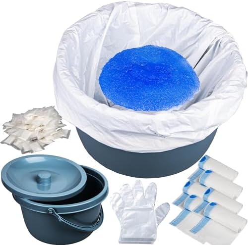 Amazon.com: Commode Bucket Set with 60 Commode Liners and 60 Absorbent ...