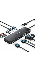 Amazon.com: Lemorele 13 in 1 USB C Docking Station Triple Monitor w ...