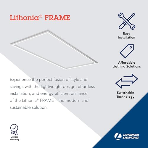 Lithonia Lighting Frame 2x4 LED Lay-in Ceiling Light, 2 ft. x 4 ft ...