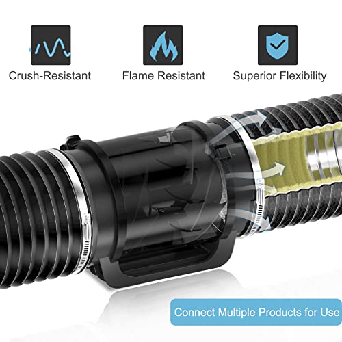 Snapklik.com : 4 Insulated Flexible Duct 8 FT Long, Black Noise Reducer ...