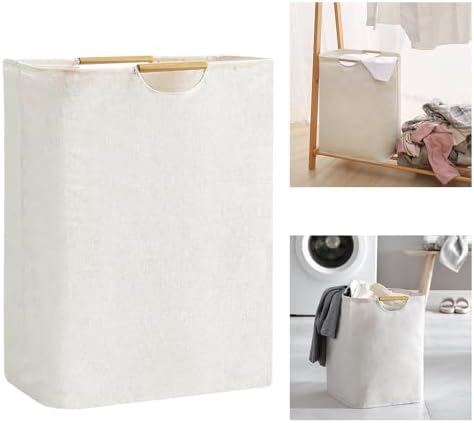 ADERTOS Beige Laundry Basket Foldable Laundry Basket Large Capacity ...