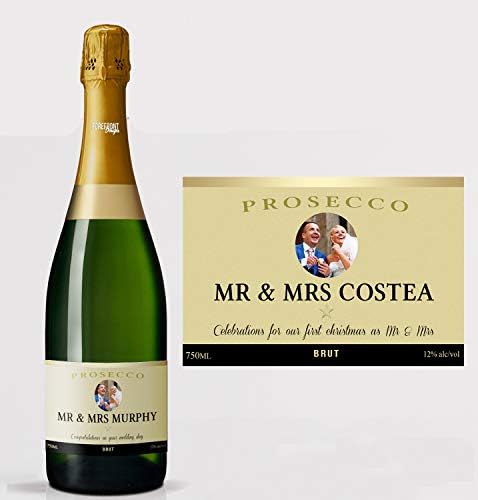 Personalised Gold Champagne Bottle Label - Any Wording : Amazon.co.uk ...