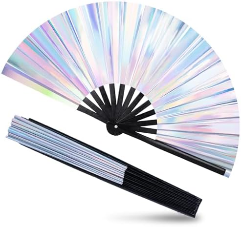Amazon.com: Qyeahkj Large Folding Concert Rave Hand Fan, Heated ...