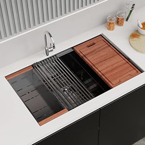 30-inch Undermount Workstation Kitchen Sink, GABETLET 16 Gauge ...