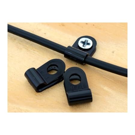 Amazon.com: Cable Clamp 200 Pcs Black Nylon Plastic R-Type Cable Clamps ...