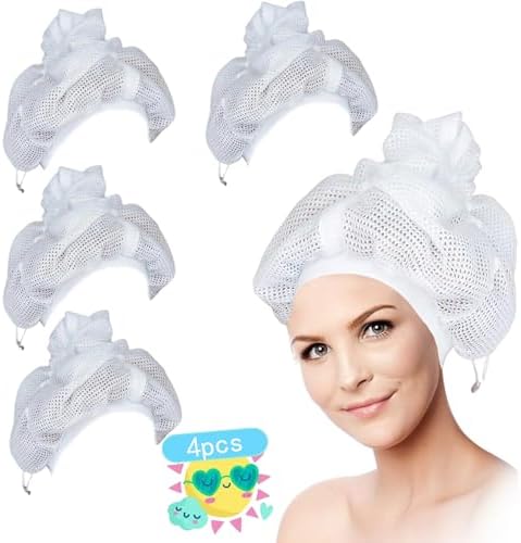Amazon.com : 4 Pcs Net Plopping Cap for Drying Curly Hair, Plopping Cap ...