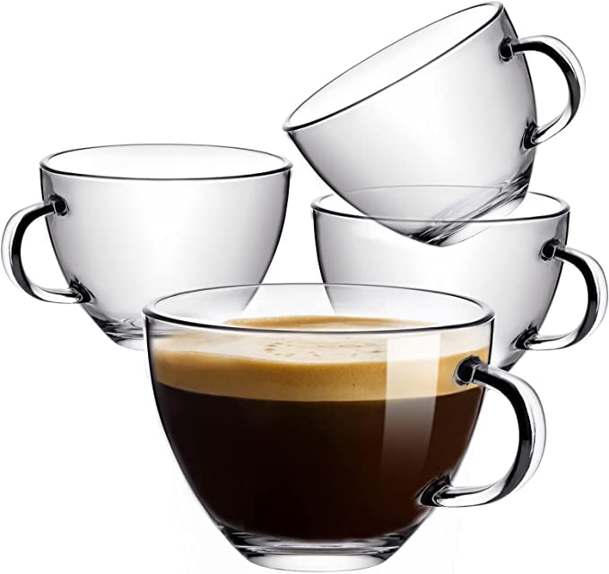 Buy PrimeWorld Premium Round Crystal Clear Tea Coffee Cup with handle ...