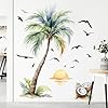 Amazon.com: Supzone Palm Tree Wall Decals Tropical Spring Summer Plant ...