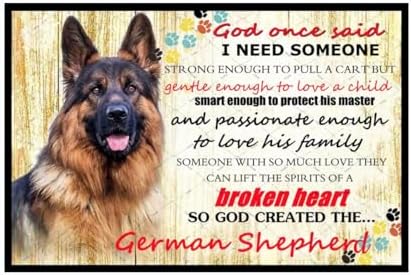 Amazon.com: Retro Metal Tin Sign Look Right Beside You German Shepherd ...