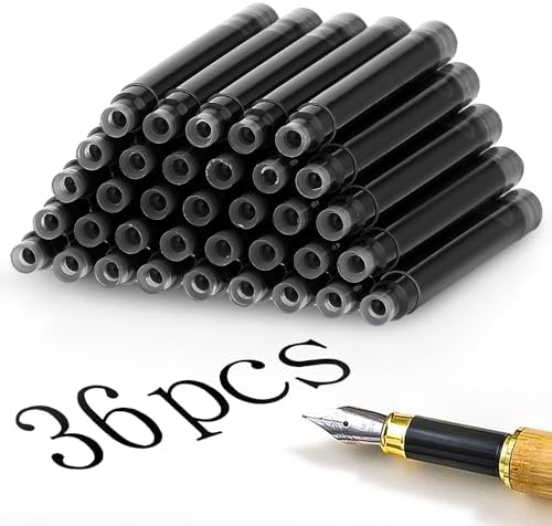 Amaxiu 36 Pcs Ink Cartridges for Fountain Pen, Fountain Pen Ink Refills ...