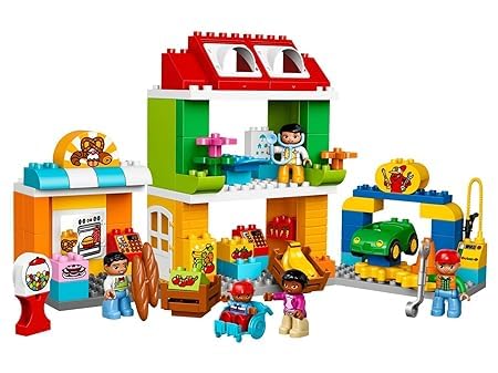 Junona My Towen Block Set with Man, Shop, Car and Doctor Town Preschool ...