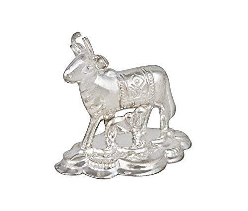 Buy Swati Jewellers Pure Silver Cow and Calf Idol for Pooja, Silver ...