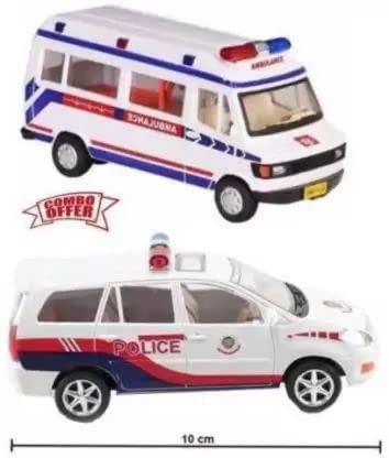 VEDANSHI Combo of Ambulance + Inova Police Car : Amazon.in: Toys & Games