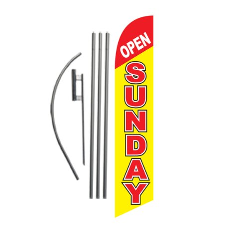 Amazon.com: Open Sunday Advertising Feather Banner Swooper Flag Sign ...