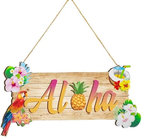 Amazon.com: Whaline Hawaiian Wooden Hanging Sign Farmhouse Rustic ...