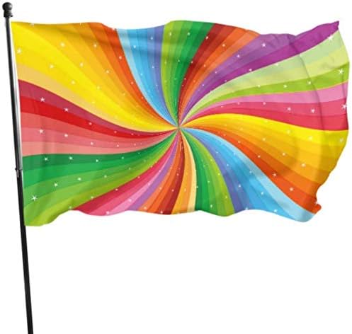 Amazon.com : Abstract Rainbow Stripe Stars Flag Decorative Printed ...