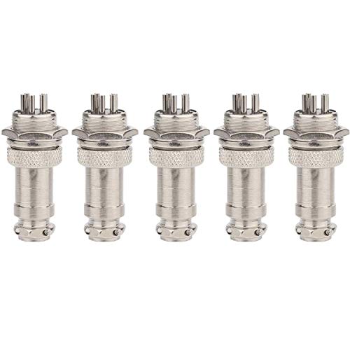 CLDIY GX16 5 Pin Panel Metal Mounting Round Metal Aviation Plug Adapter ...