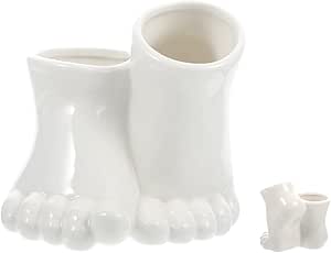 Amazon.com : KONTONTY Ceramic Feet Shape Planter Pot Body Vase for ...