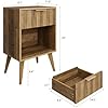 Amazon.com: YAUKOMEL Fluted Night Stand with Opening Storage,Mid Century Bedside Table with ...