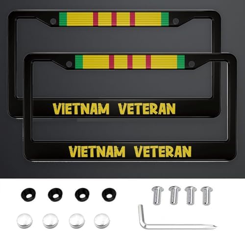 Amazon.com: 2 Pack License Plate Frames for Vietnam Veteran,Aluminium ...