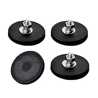 ULIBERMAGNET 4Pack Rubber Coated Neodymium Magnets, Strong 24LB M6 Male ...