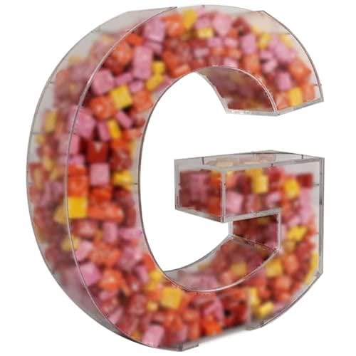 Amazon.com: Acrylic Alphabet Candy Jar, Fillable Alphabet for Candy ...