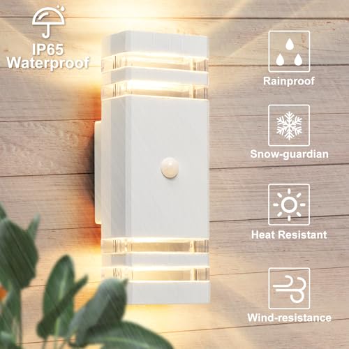 CELAVY Up Down Outside Lights with Motion Sensor, PIR Outdoor Wall ...