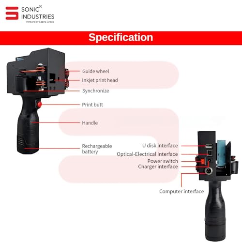 SONIC INDUSTRIES Portable Printer Thermal Inkjet Device for Batch ...