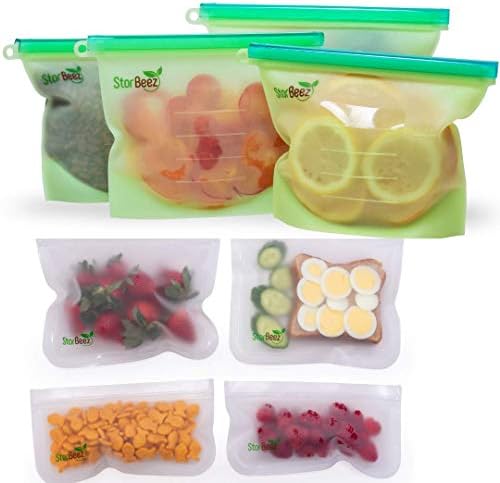 Amazon.com: Reusable Storage Bags (8 Pack) Silicone and Plastic Free ...